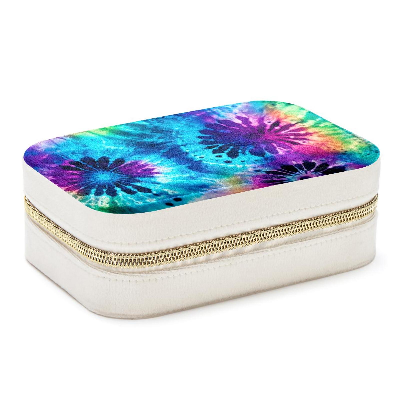 tie dye Velvet Portable Jewelry Box with Removable Compartment ...