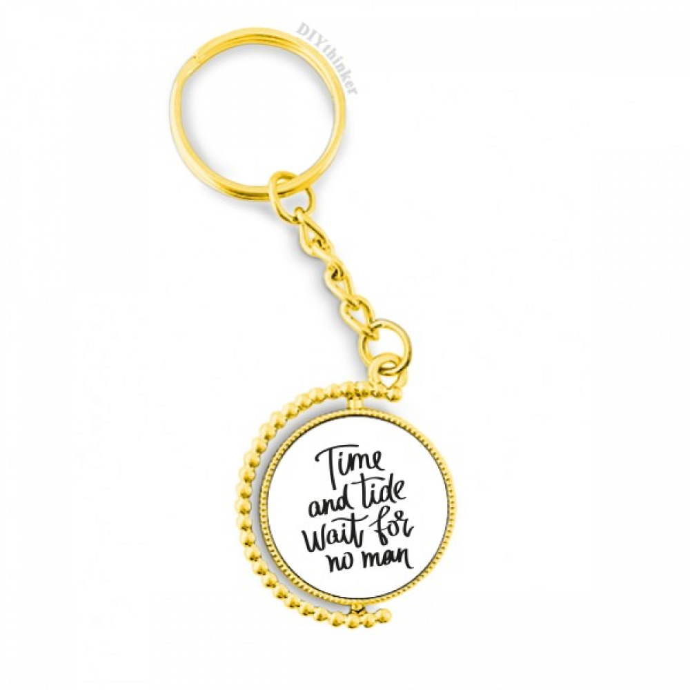 time and wait for no man quote metal connector key chain accessory en ...