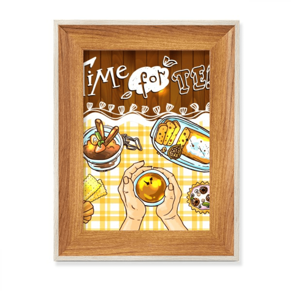 time for tea biscuits chote desktop wooden photo frame display picture ...