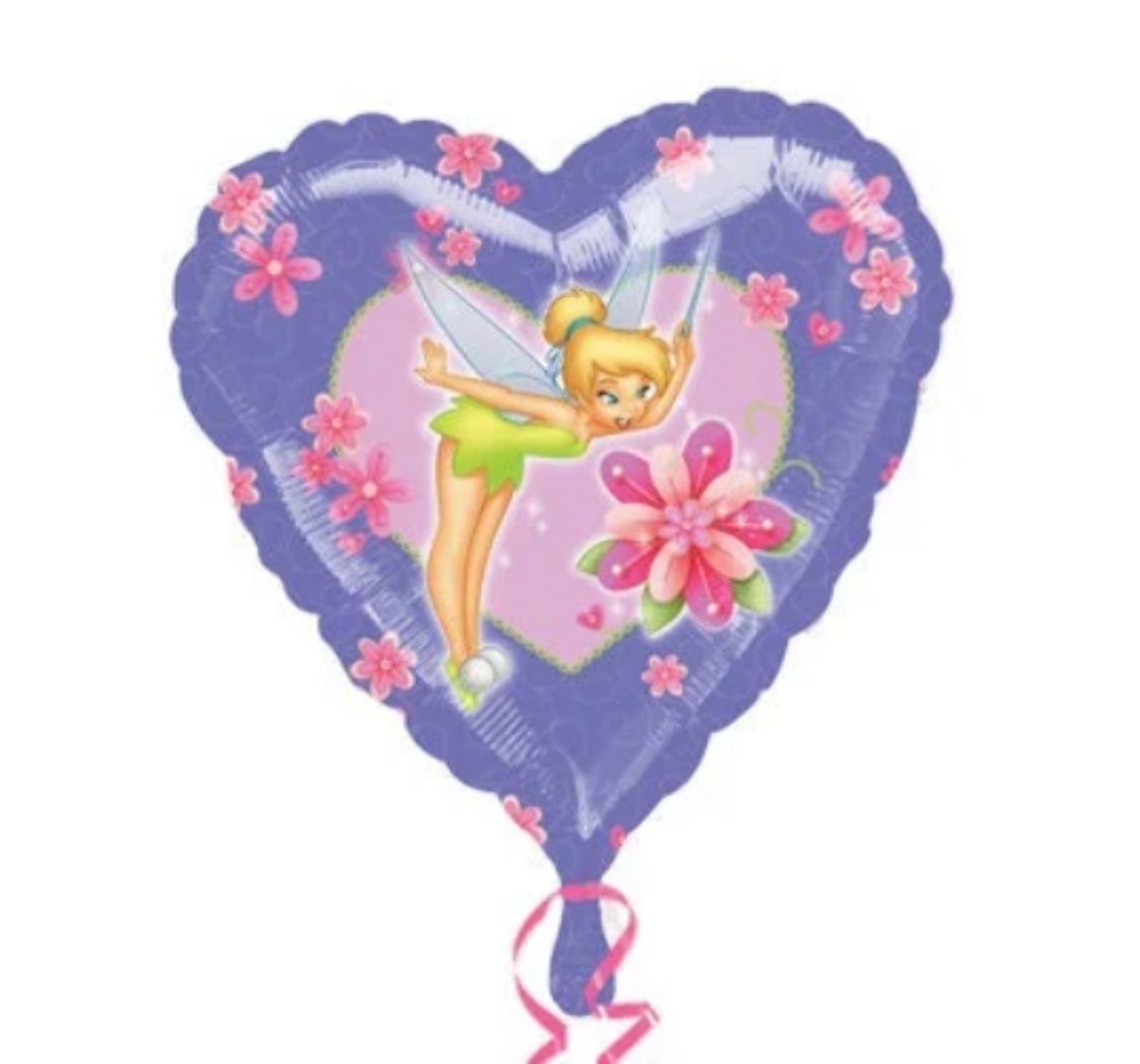 tinker bell heart shaped 18" foil balloon - Walmart.com