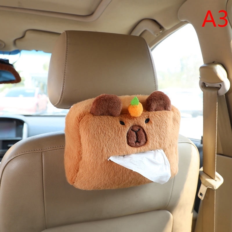 Car Headrest Neck Pillow Capybara Plush Shoulder Protection Cute Tissue ...