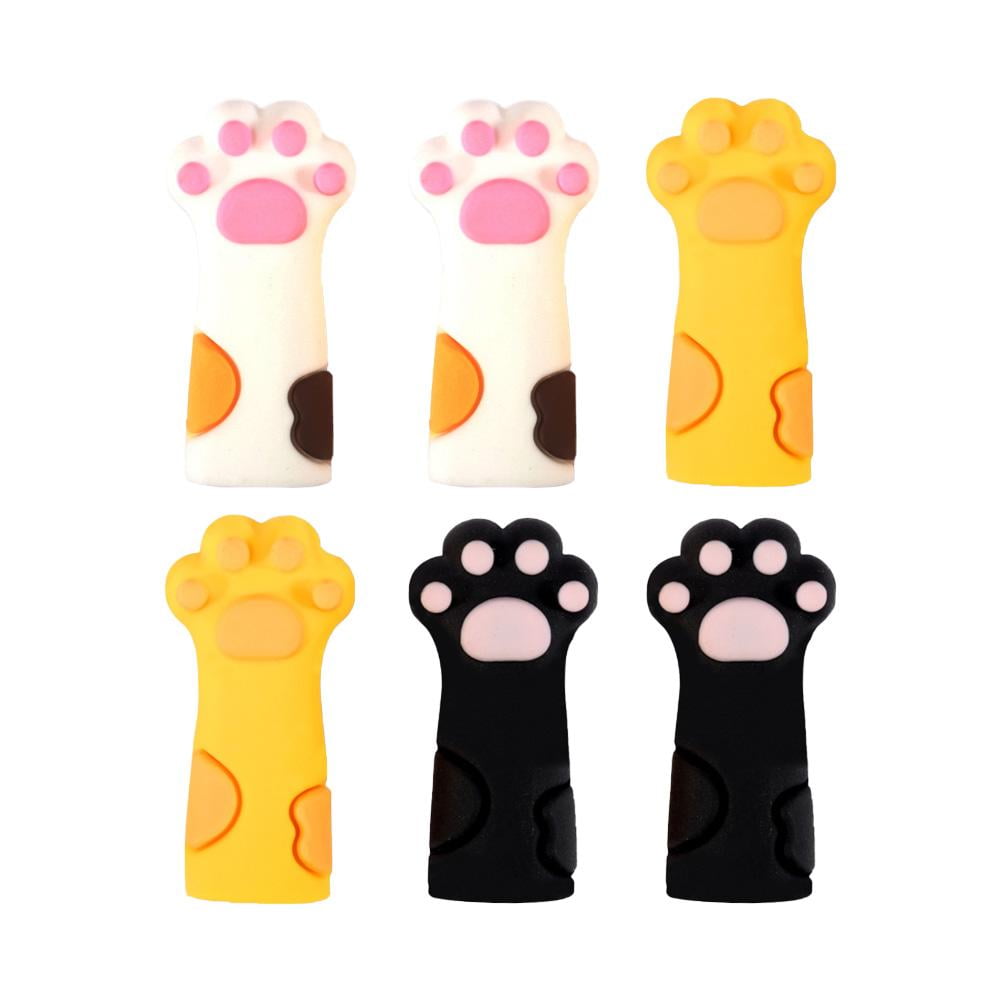 tkerinse Cat Paw Knitting Needle Stoppers, Silicone Cute Knitting ...