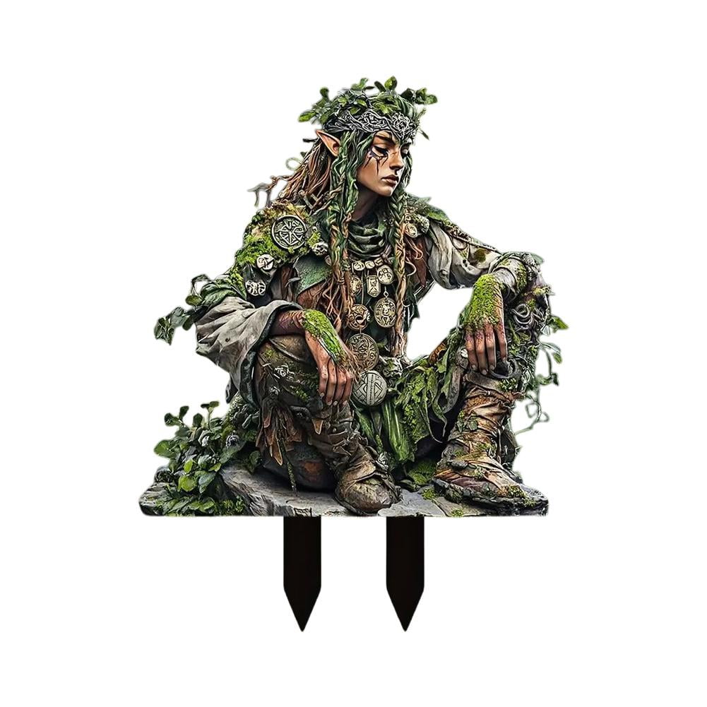tkerinse Fairy Garden Stakes Flat Decor, Acrylic Elf Garden Stakes ...