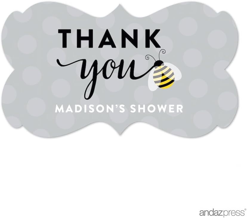 to Bumble Gender Neutral Baby Shower Collection, Fancy Frame Label ...