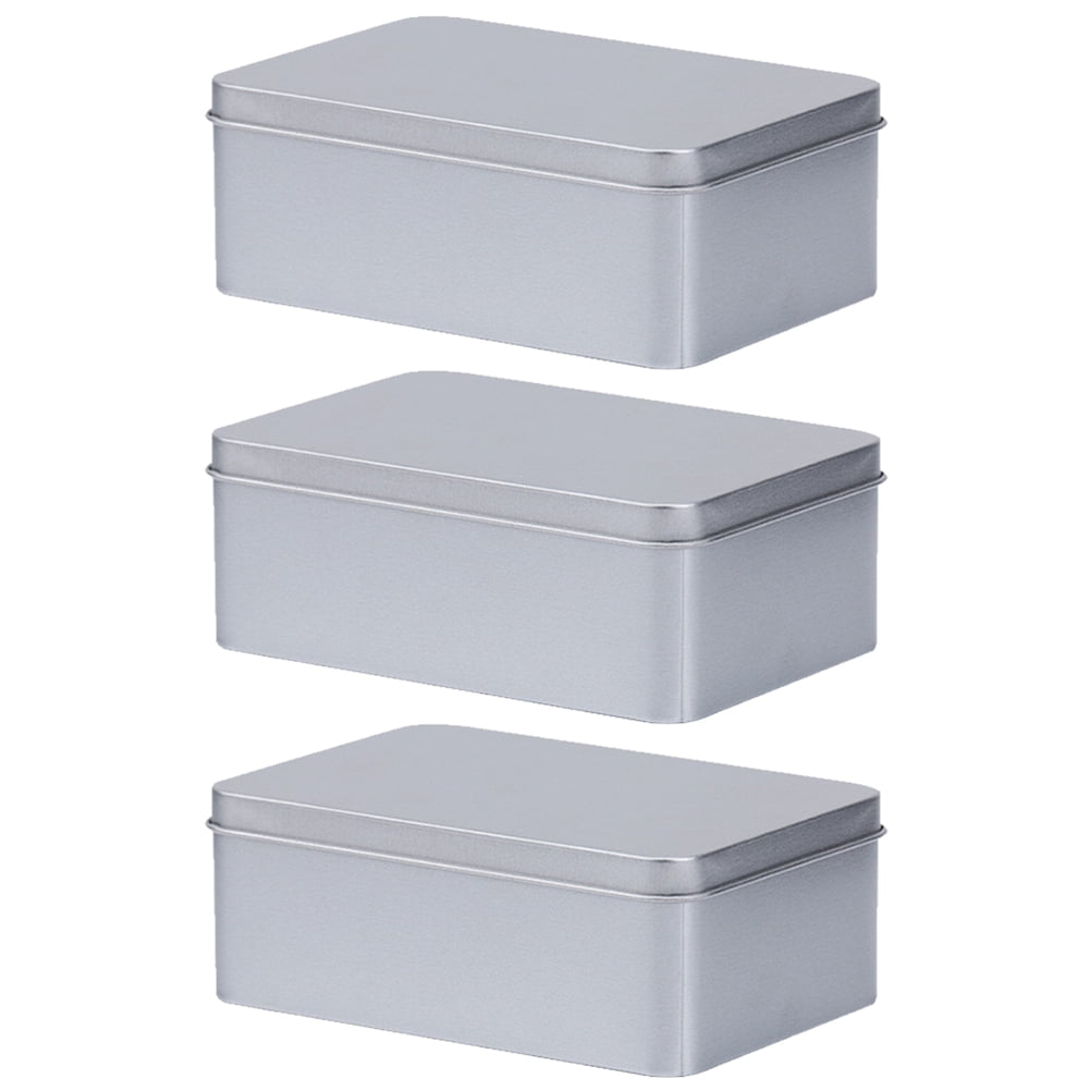 Raindrops Silver Tinplate Storage Box with Lid for Party Use and ...