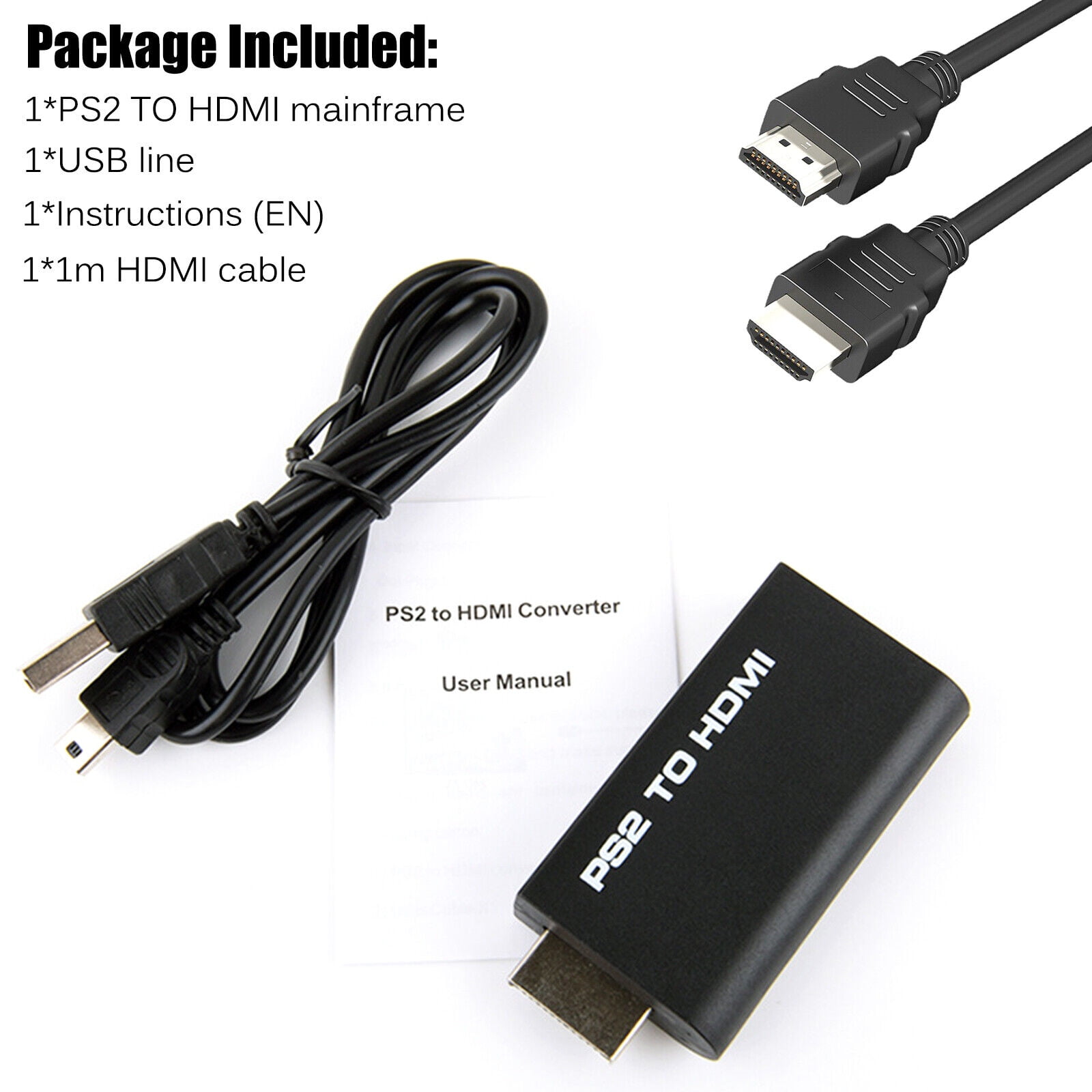 to HDMI 1080P Video Converter Adapter with 3.5mm Audio Output HDTV ...