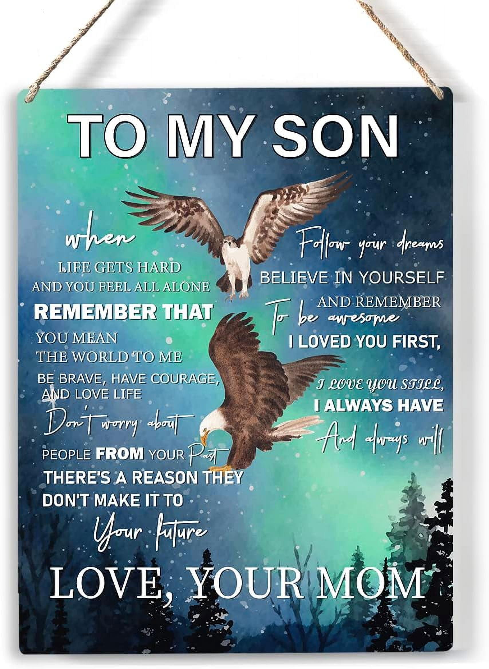 to My Son Wood Sign Son You Mean the World to Me Wooden Signs Rustic ...