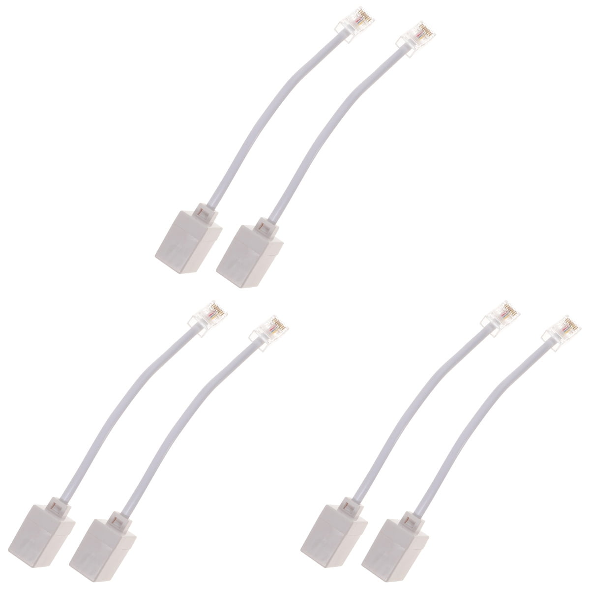 to RJ11 6 Pcs Telephone Ethernet Cable Jack Adapter Phones Female ...