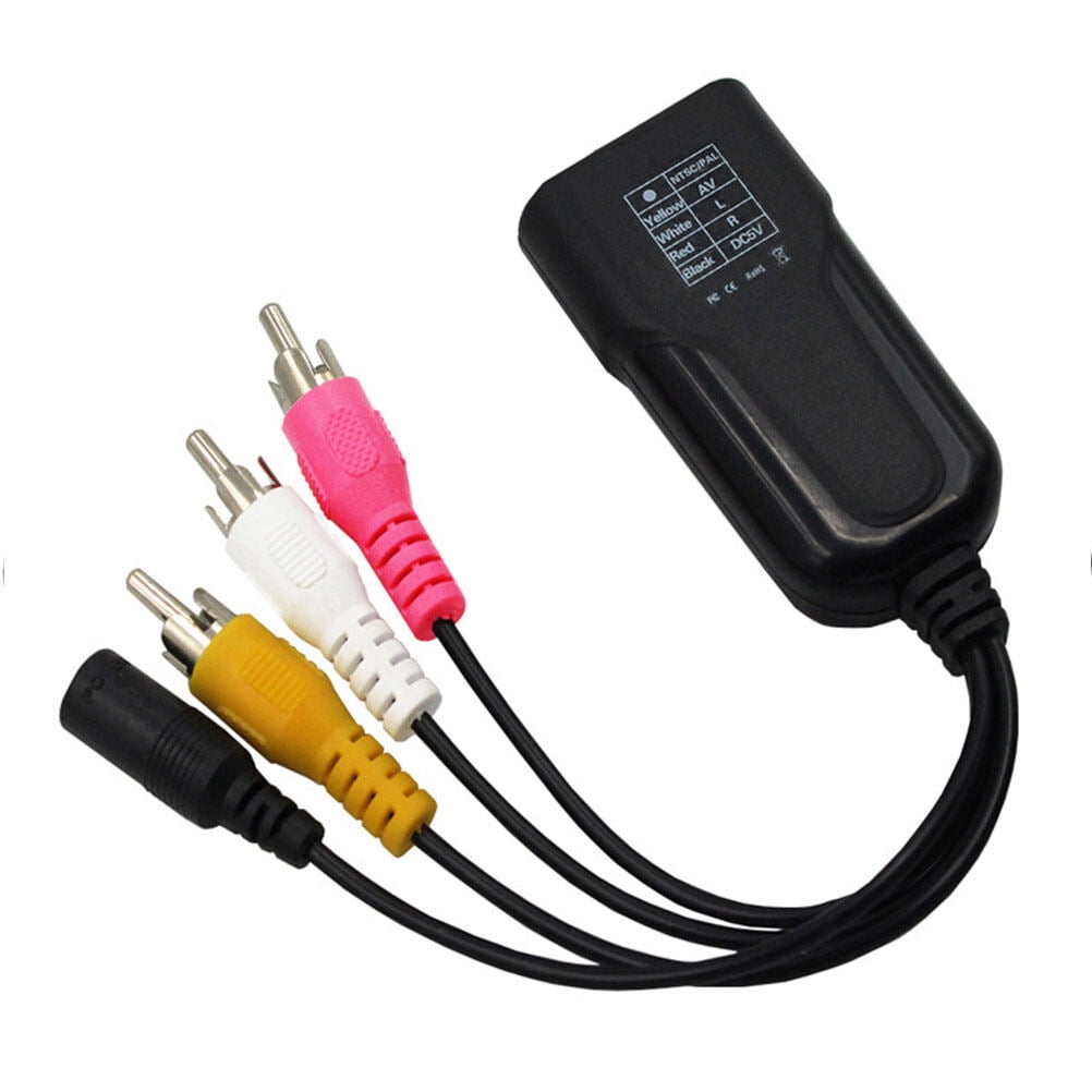to TV Composite RCA AV Video Converter Adapter Support 1080P (Black ...