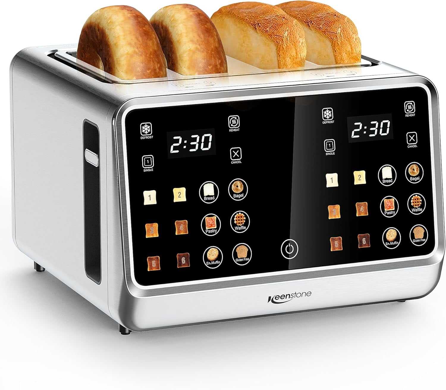 Toaster 4 Slice, Digital Smart Toaster with TouchScreen, Dual Control ...