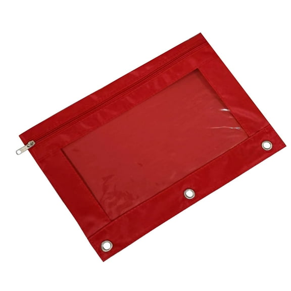 3 Ring Binder Pencil Pouch with Smooth Zipper, Clear Window Pencil Case ...