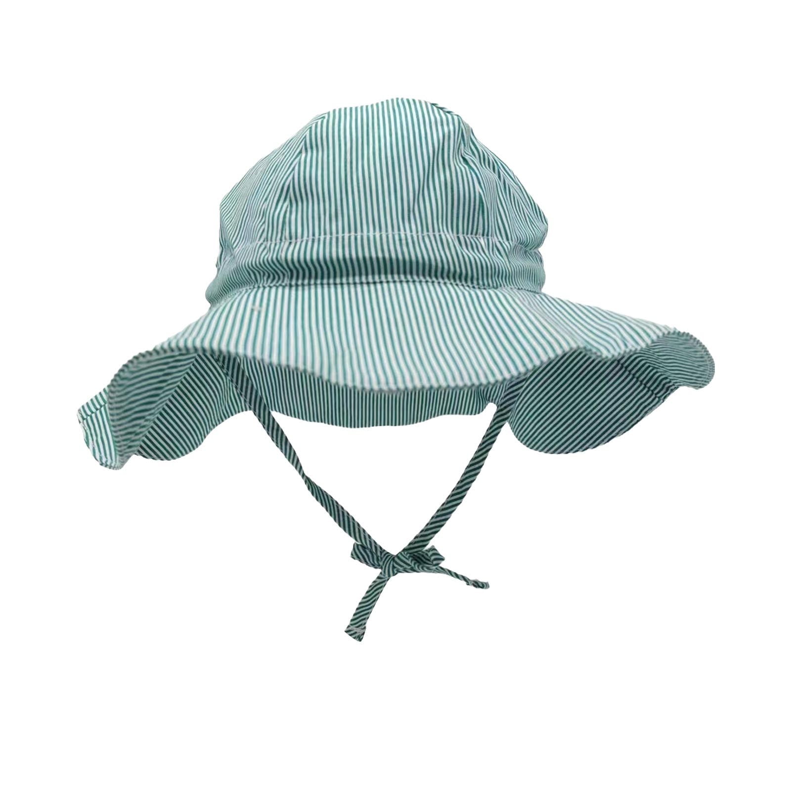 toddler baby sun hat kids summer striped adjustable beach outdoor wide ...