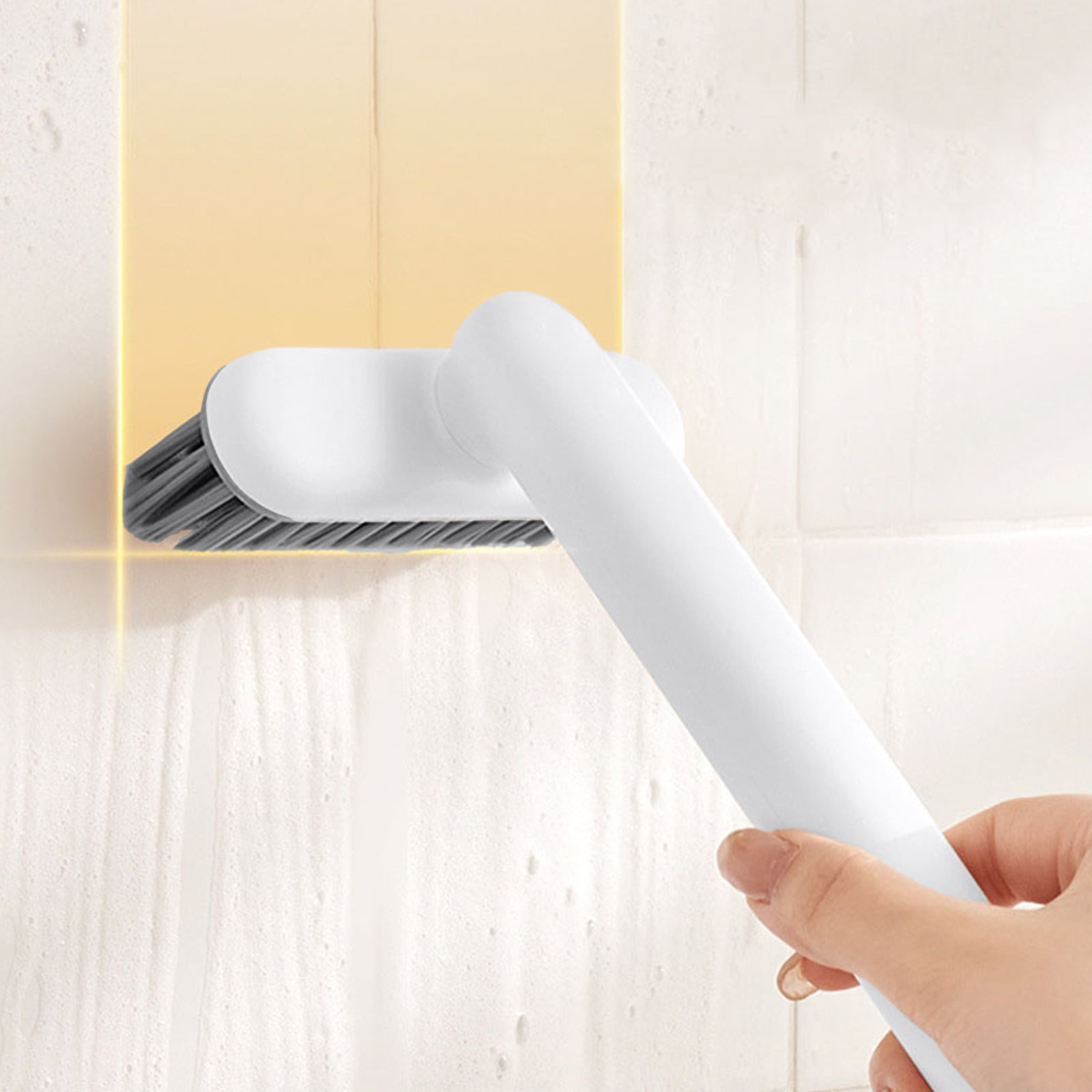 toilet Floor Cleaning Brush, Rotating Small Tile Brush, No Dead Corners, Hard Bristles, White ...