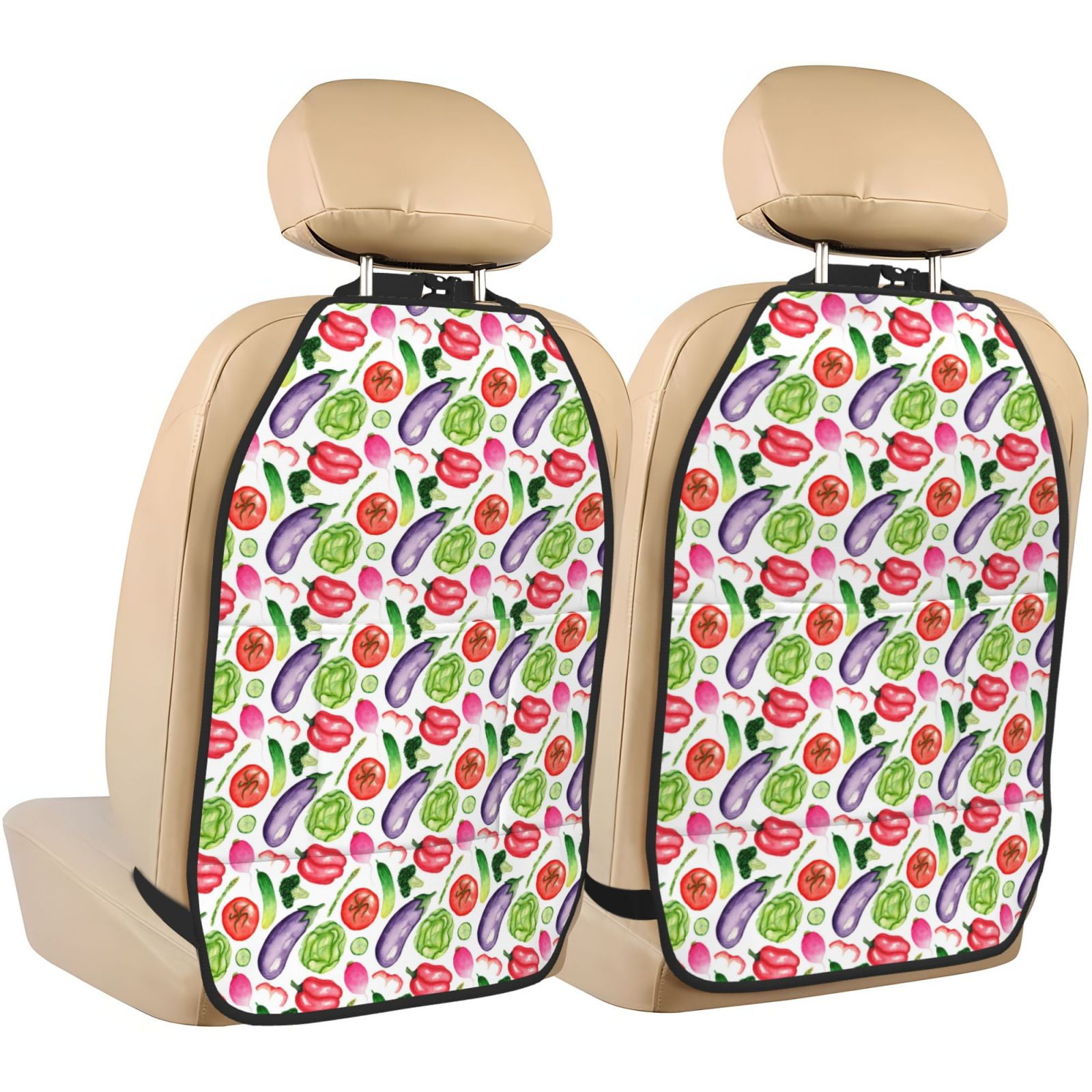 tomato Eggplant vegetable Mats Back Seat Protectors, Car Seat Protector ...