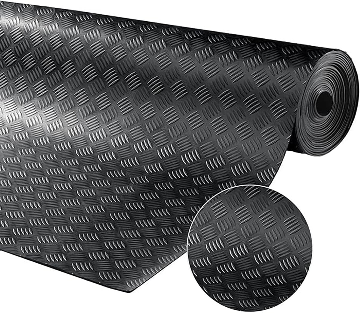 Tonchean 16 5ft X 3 3ft Heavy Duty Garage Floor Mat Rolls 5 Bar Rubber