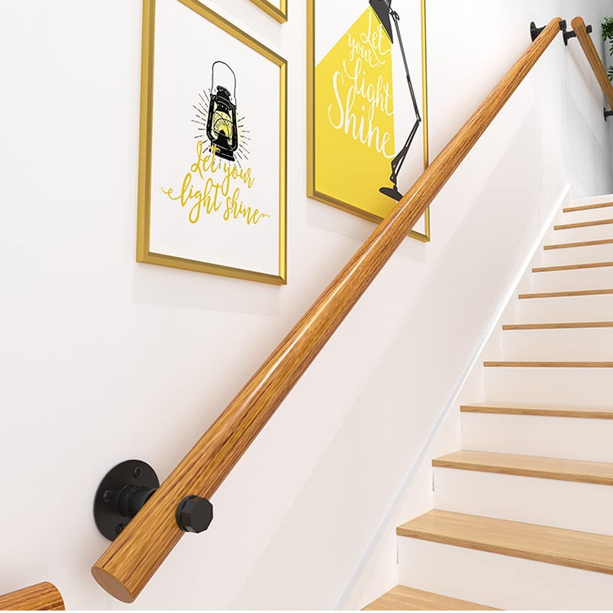 tonchean 3.3ft Non-Slip Wood Handrail Staircase Banister Handrails ...