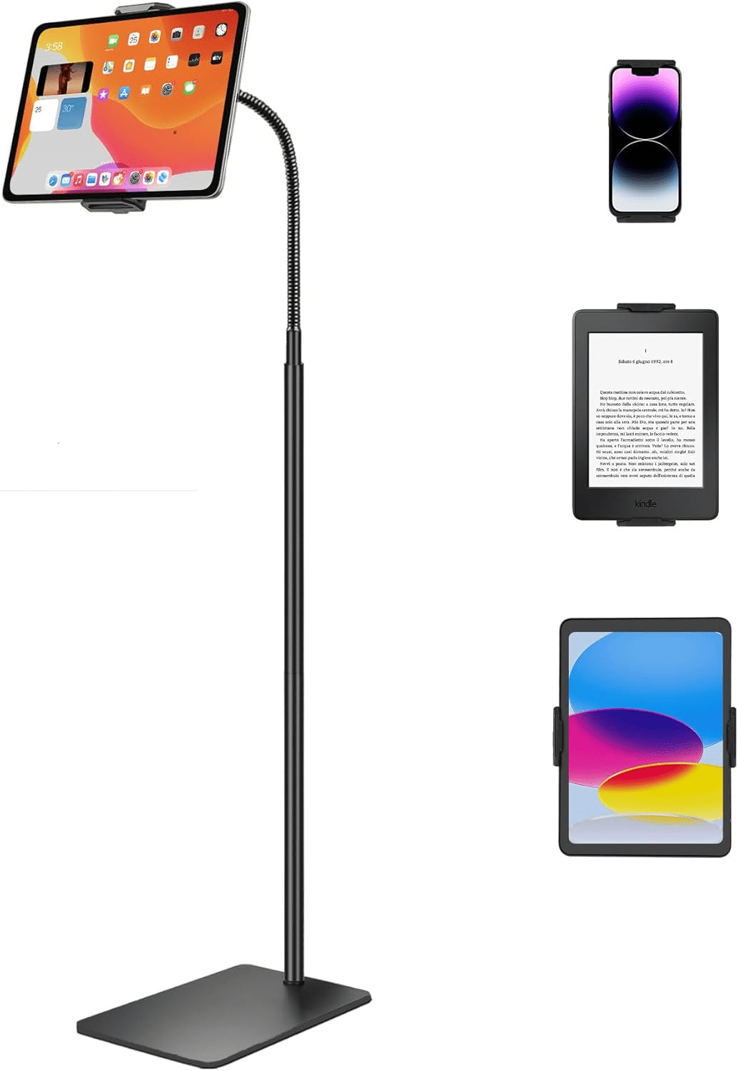 "Tonchean 360° Adjustable Universal Tablet Stand Holder, 66.9"" Floor ...