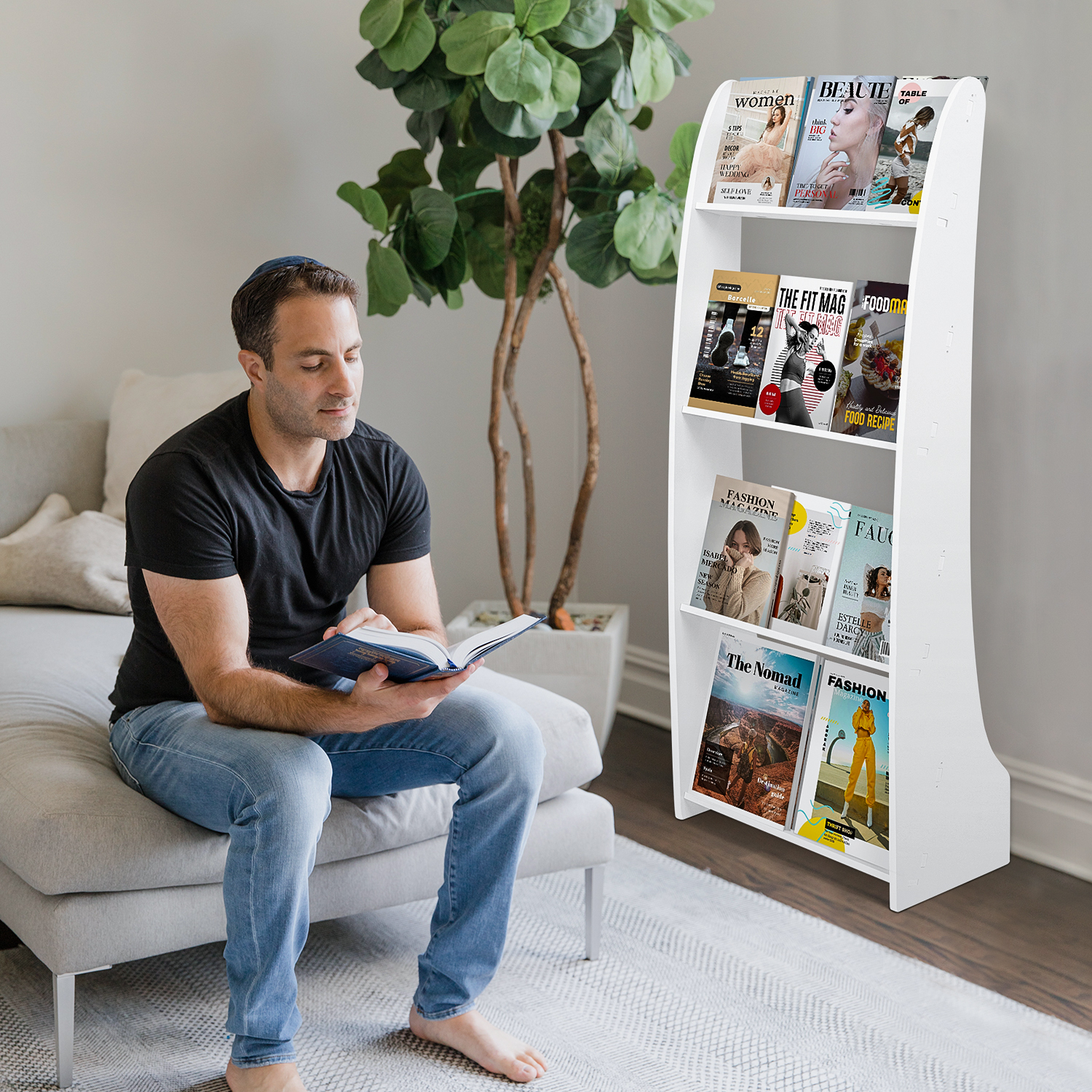 Home Basics Free-Standing Magazine Rack, Chrome - Walmart.com