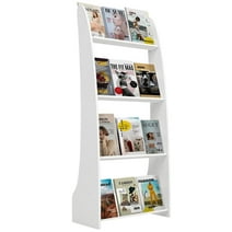 Floor Standing Magazine Rack, 6 Pockets, Rotating Base (Clear Acrylic ...