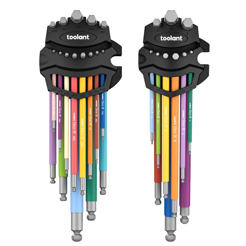 toolant Allen Wrenches Sets 22pcs(Metric&SAE), Extra Long Arm Allen Key ...