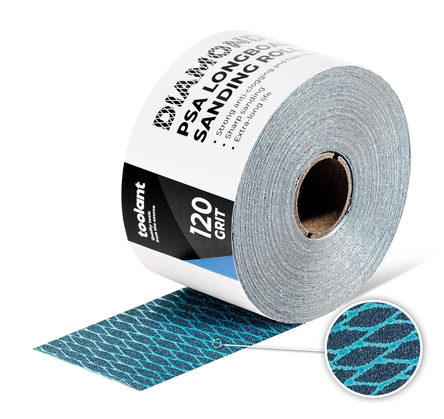 toolant Diamond Shape 80 Grit Sandpaper Roll, 2-3/4" Wide 10 Yard ...