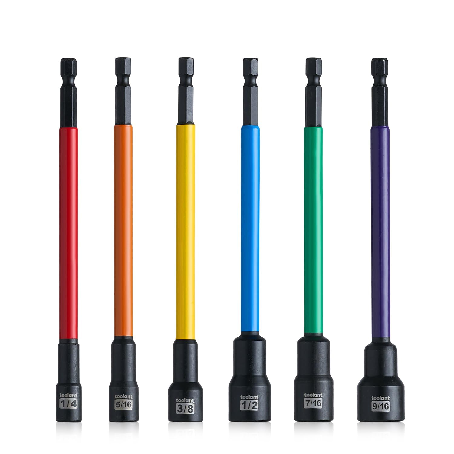 toolant Extra Long Nut Driver Bit Set, 6PCS SAE Magnetic Nut Driver Set ...