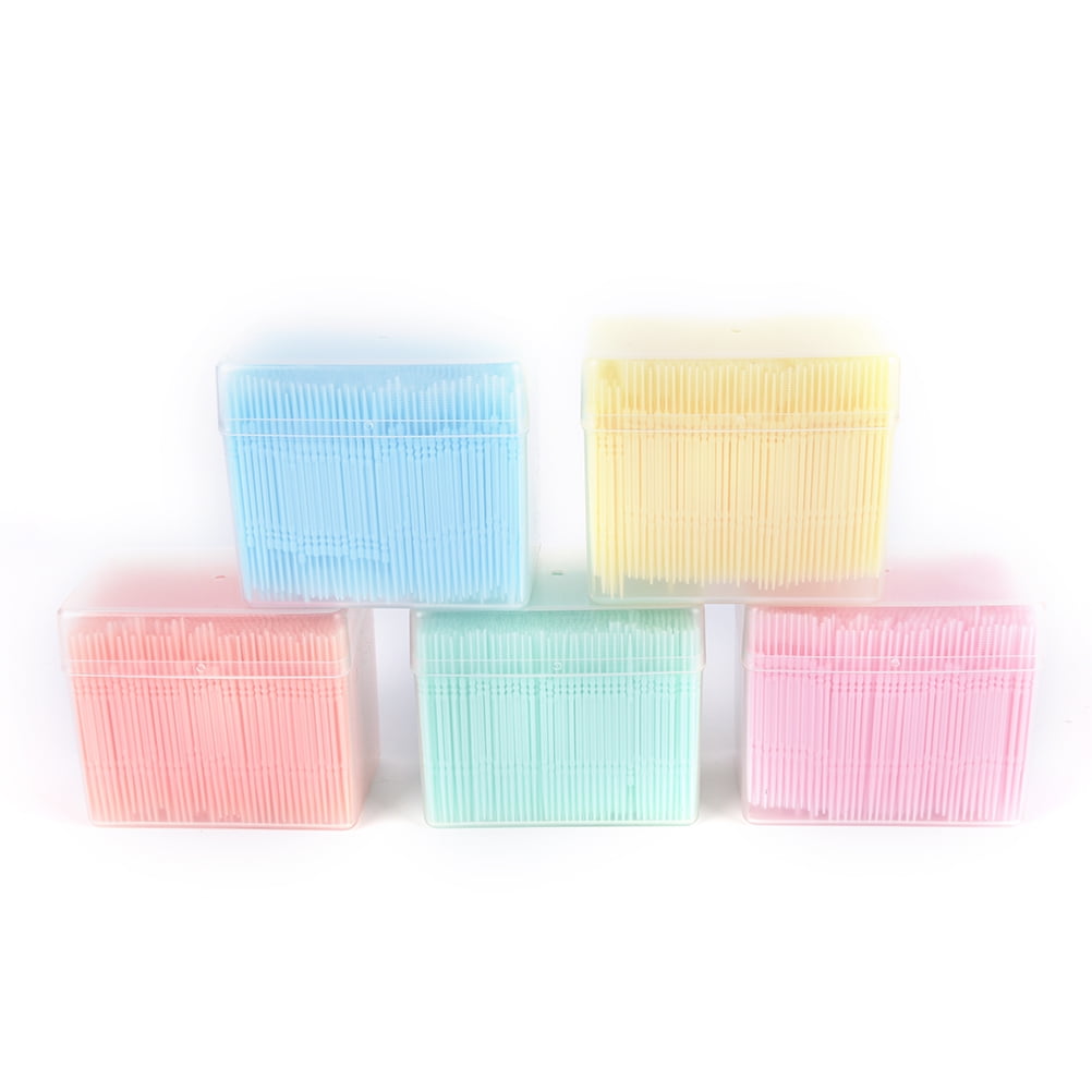 tooloflife 1100Pcs Toothpick with Transparent Box Double-Headed Brushed ...