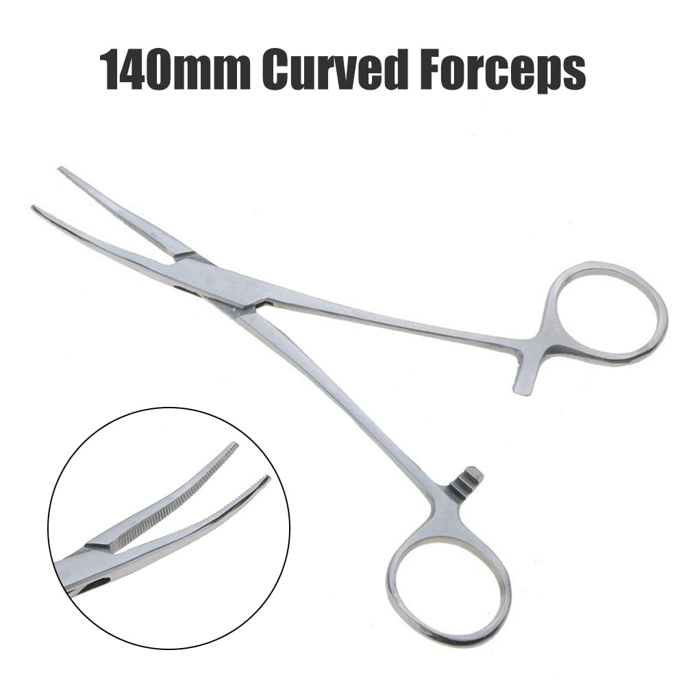 tooloflife 140mm Curved Forceps Serrated Jaws Self Locking Mechanism ...