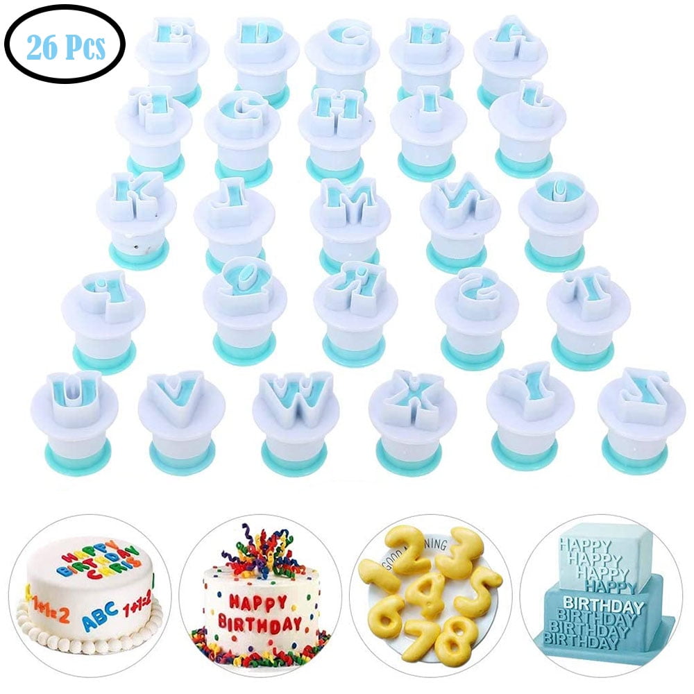 tooloflife 26Pcs Alphabet Cookie Cutter Letters Fondant Cake Decorating ...