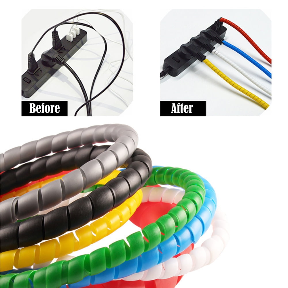 tooloflife 2M/5M Length Ø8mm Spiral Tube Cable Tidy Wire Kit for Home ...