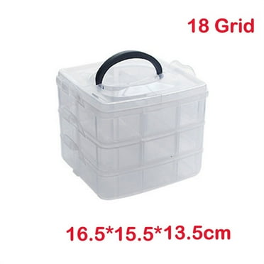 Ludlz 3-Tier 18 Sections Transparent Stackable Adjustable Compartment ...