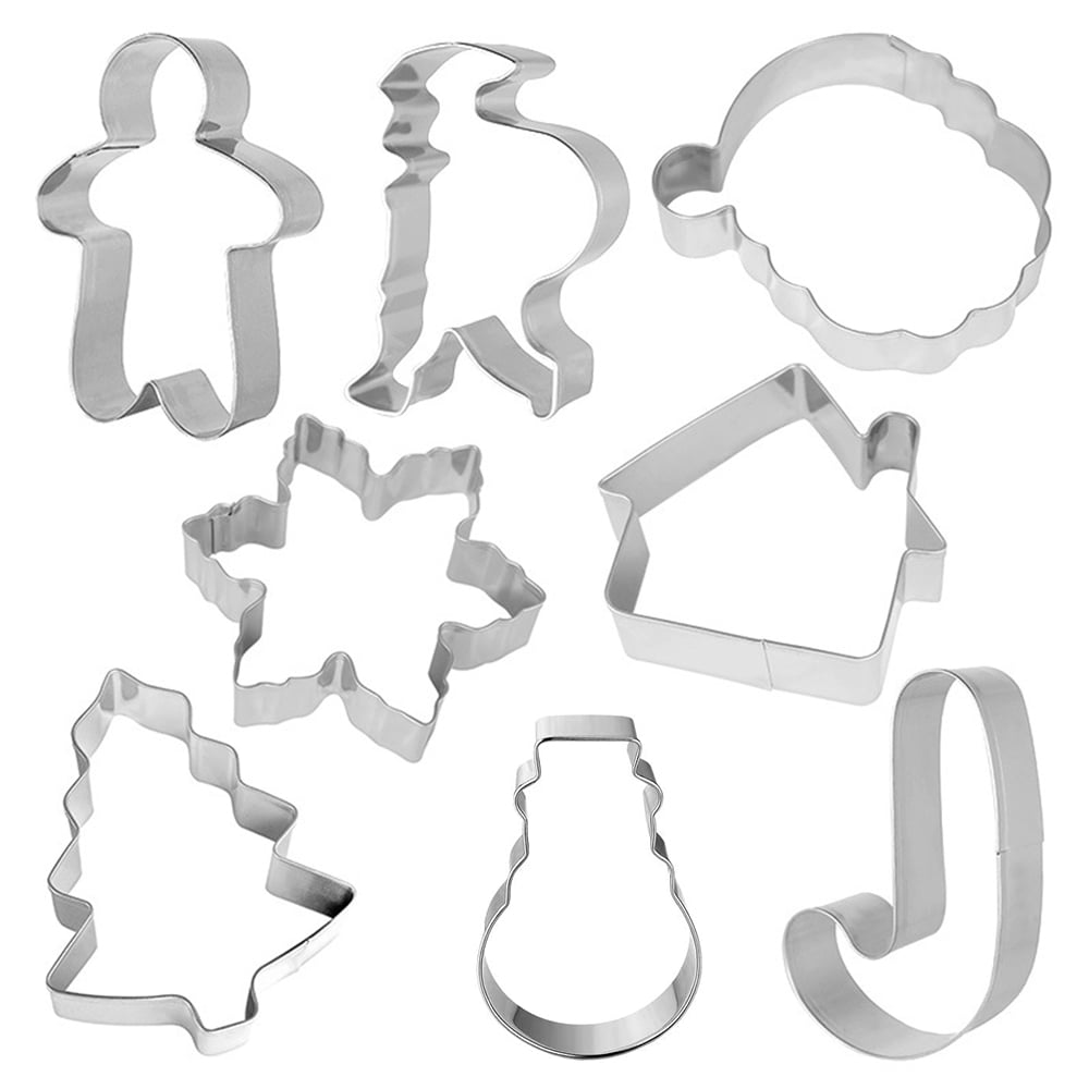 tooloflife 8Pcs Christmas Cookie Cutters Cookie Molds Gingerbread Man ...