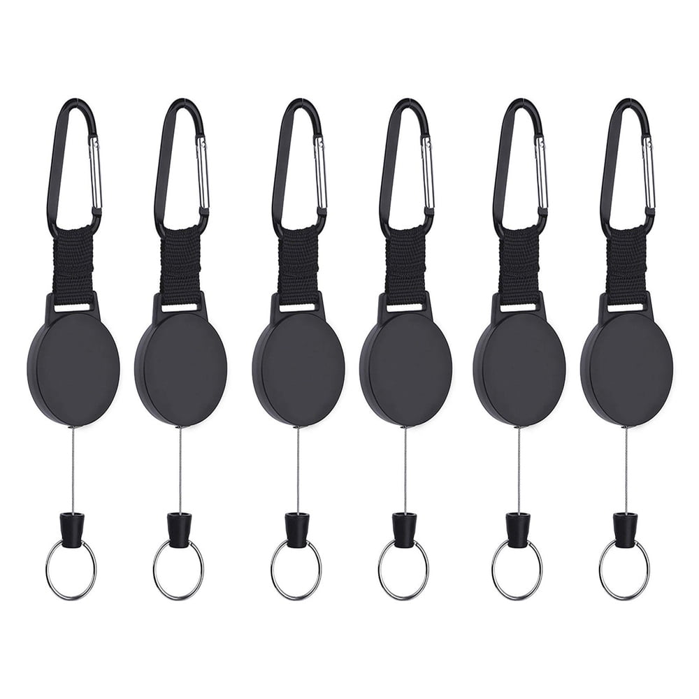 tooloflife Mini Retractable Key Chains Belt Badge Reel Holder Stainless ...