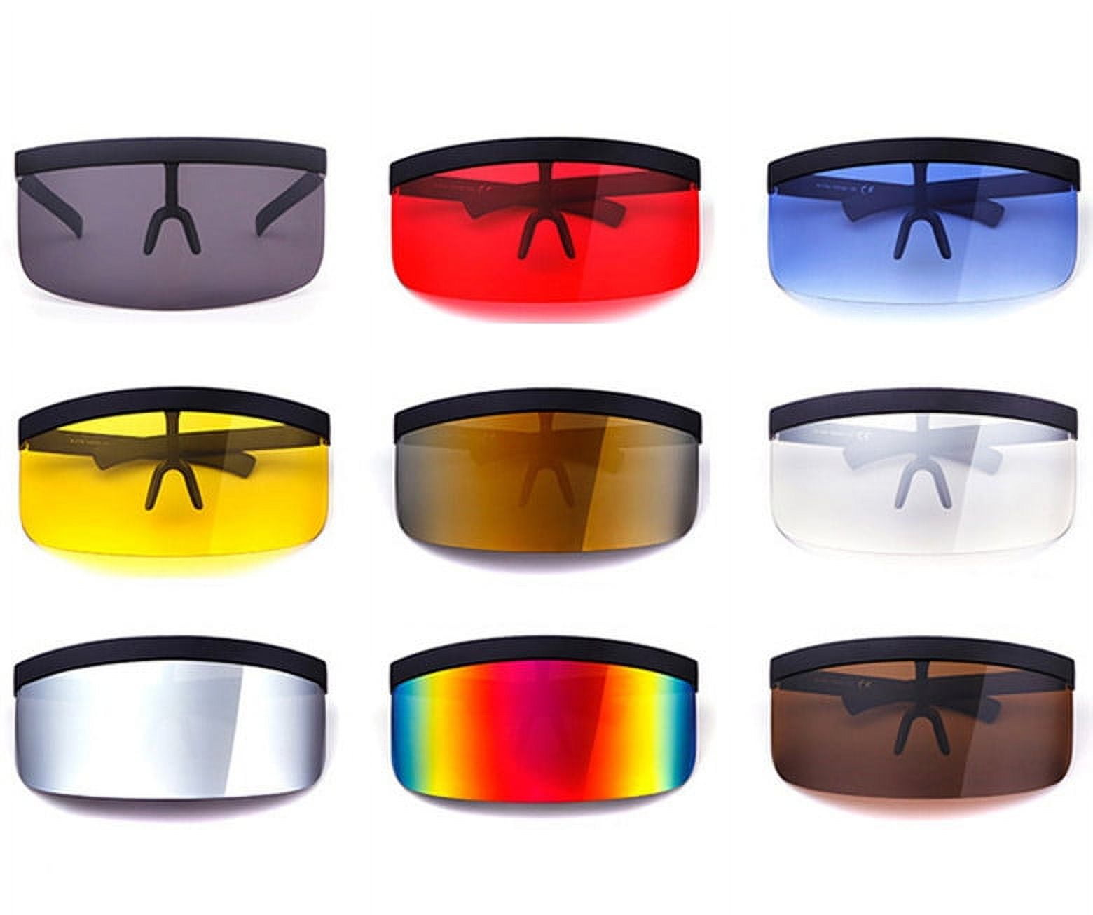 tooloflife Oversized Mirrored Sunglasses Visor Sunglasses Womens Mens ...