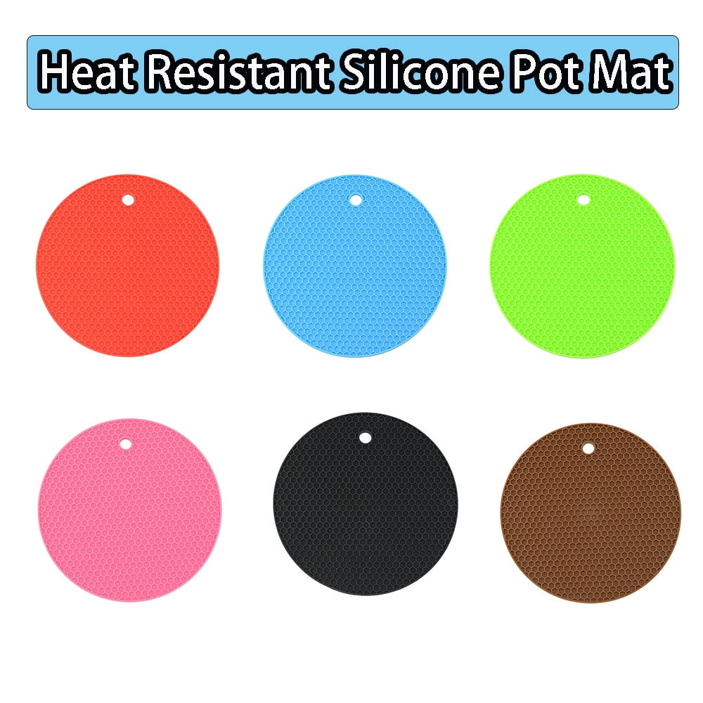 tooloflife Silicone Heat Resistant Pot Mat Insulated Placemat Round ...