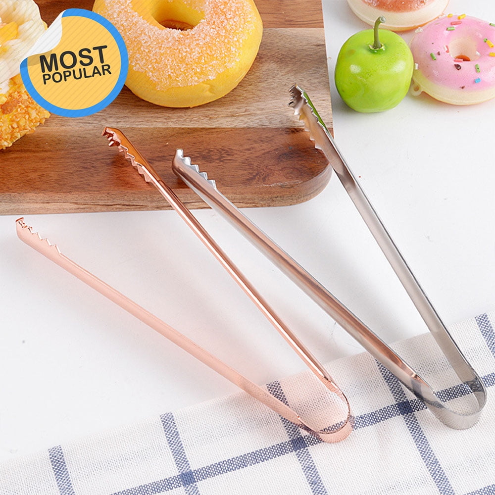 tooloflife Stainless Steel Food Tongs with Toothed Chuck for Ice Cubes ...