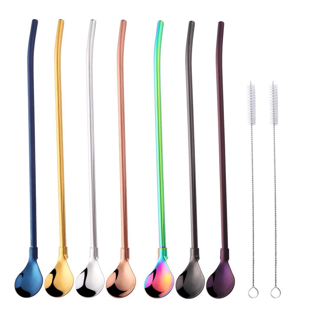 tooloflife Stainless Steel Straw Spoon Kitchen Utensil Stirring Spoon ...