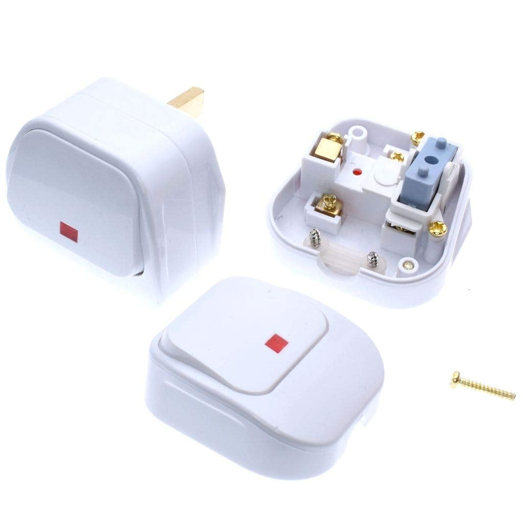 tooloflife UK Mains Plug Adapter Plug 3 Pin with switch on/off 250V 13A ...
