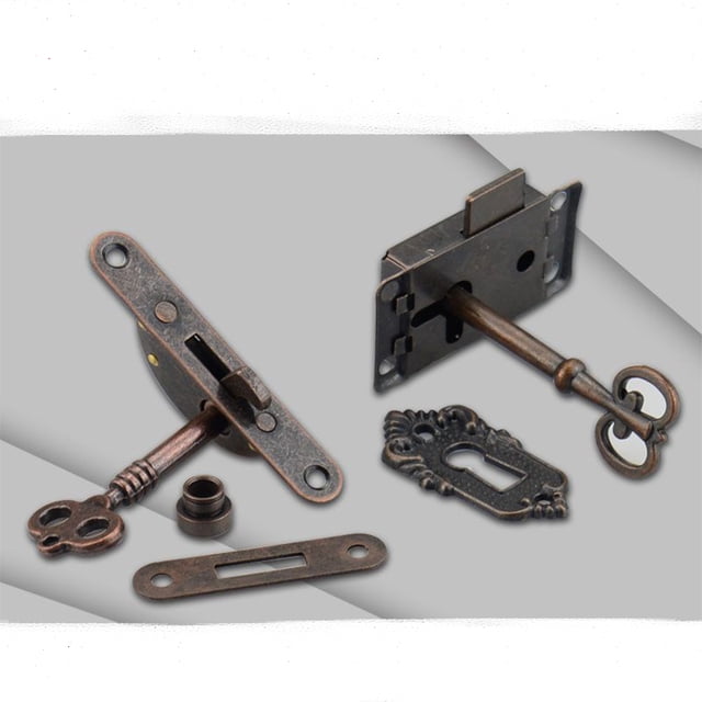 tooloflife Vintage Drawer Lock Set Padlock for Jewelry Boxes Suitcases ...