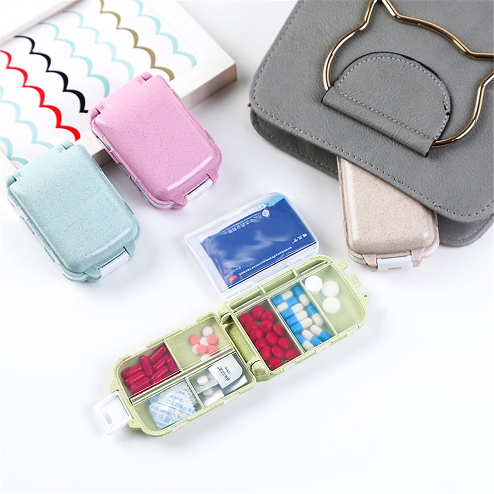 tooloflife Wheat Straw Pill Box Daily Vitamin Organizer Box Medication ...