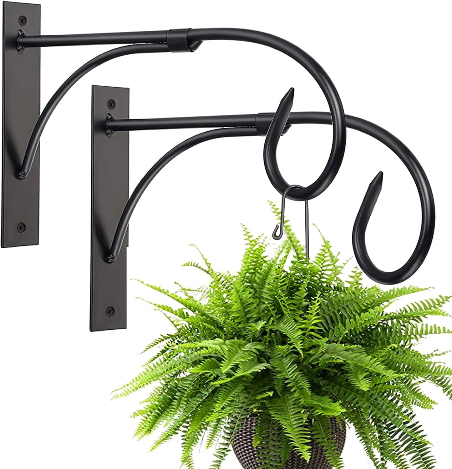 topjuju 2 Pack Plant Hanging Brackets, 11 Inch Iron Weather-Resistant ...
