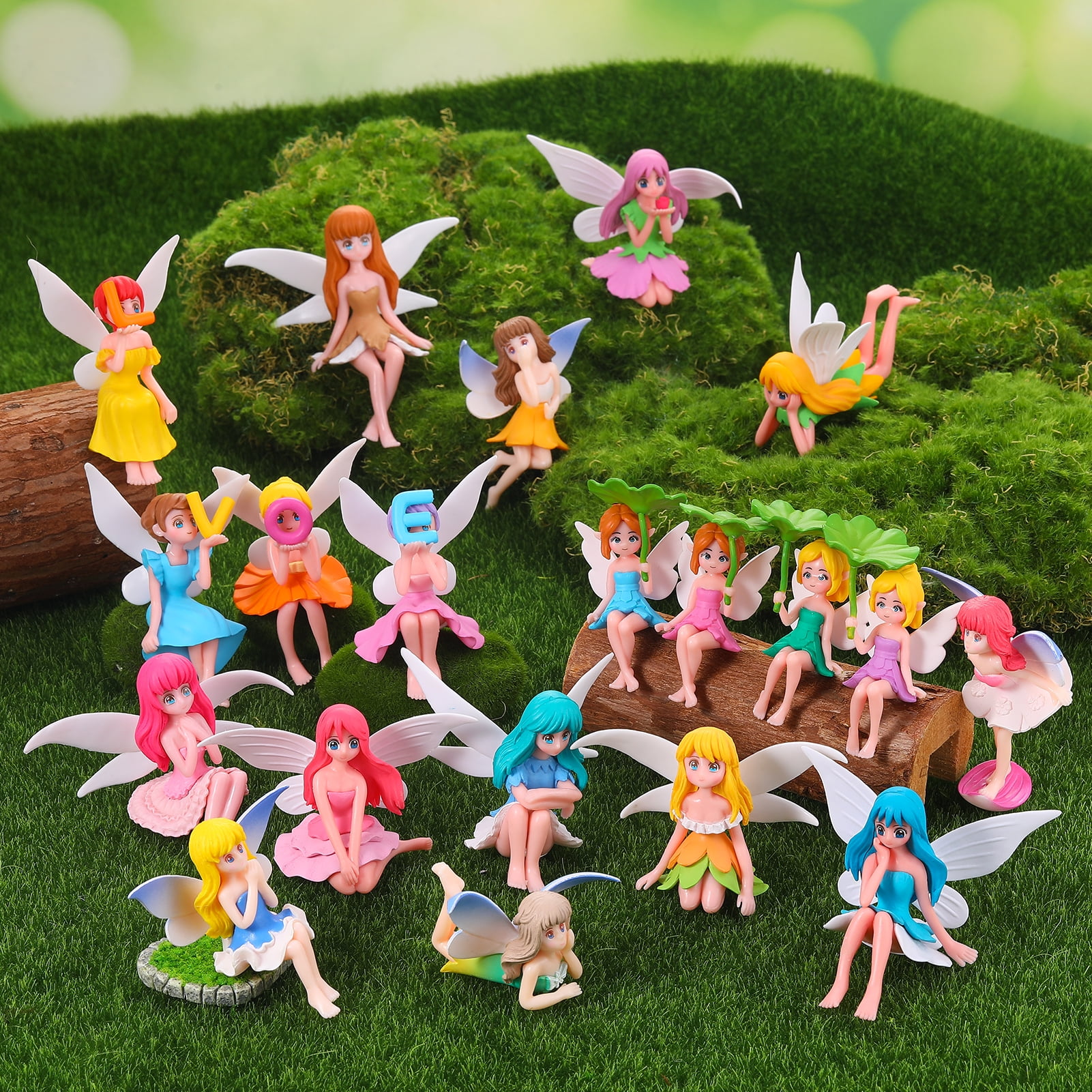 topjuju 20 Pcs Miniatures Fairy Garden Accessories, Mini Resin Fairy ...