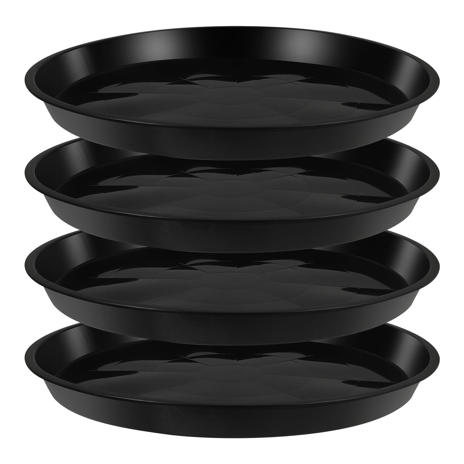 topjuju 4 Pack Large Plastic Plant Saucers, 20" Black Plant Water Trays ...