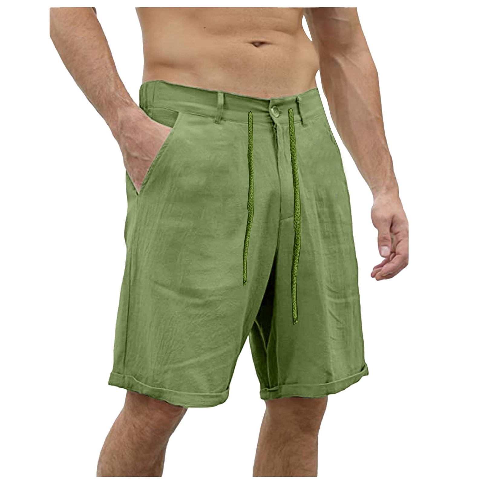 toraway Mens Shorts Casual 10 Inch Inseam Men's Linen Shorts Casual ...