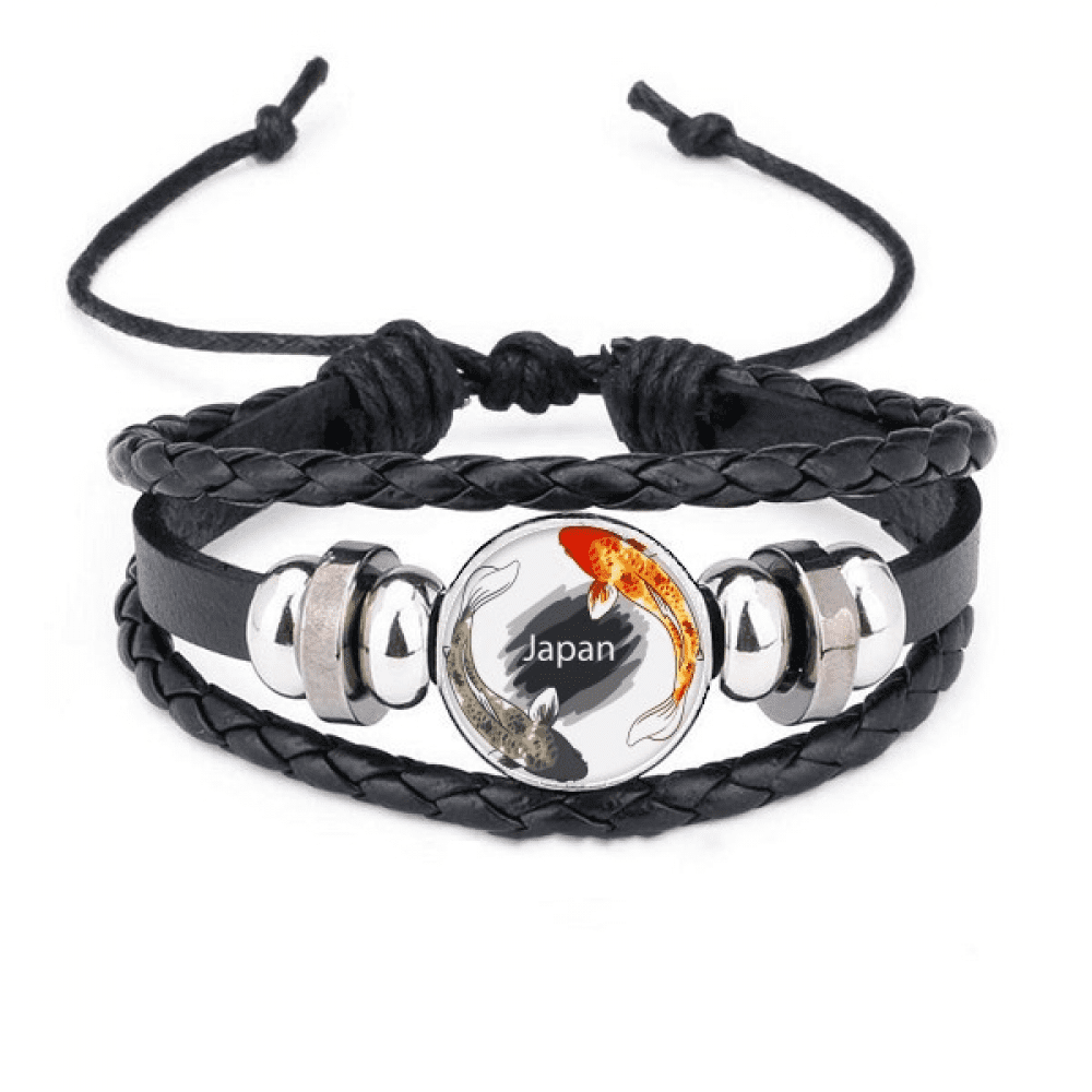 totem hand-decorated japan bracelet braided leather woven wristband ...