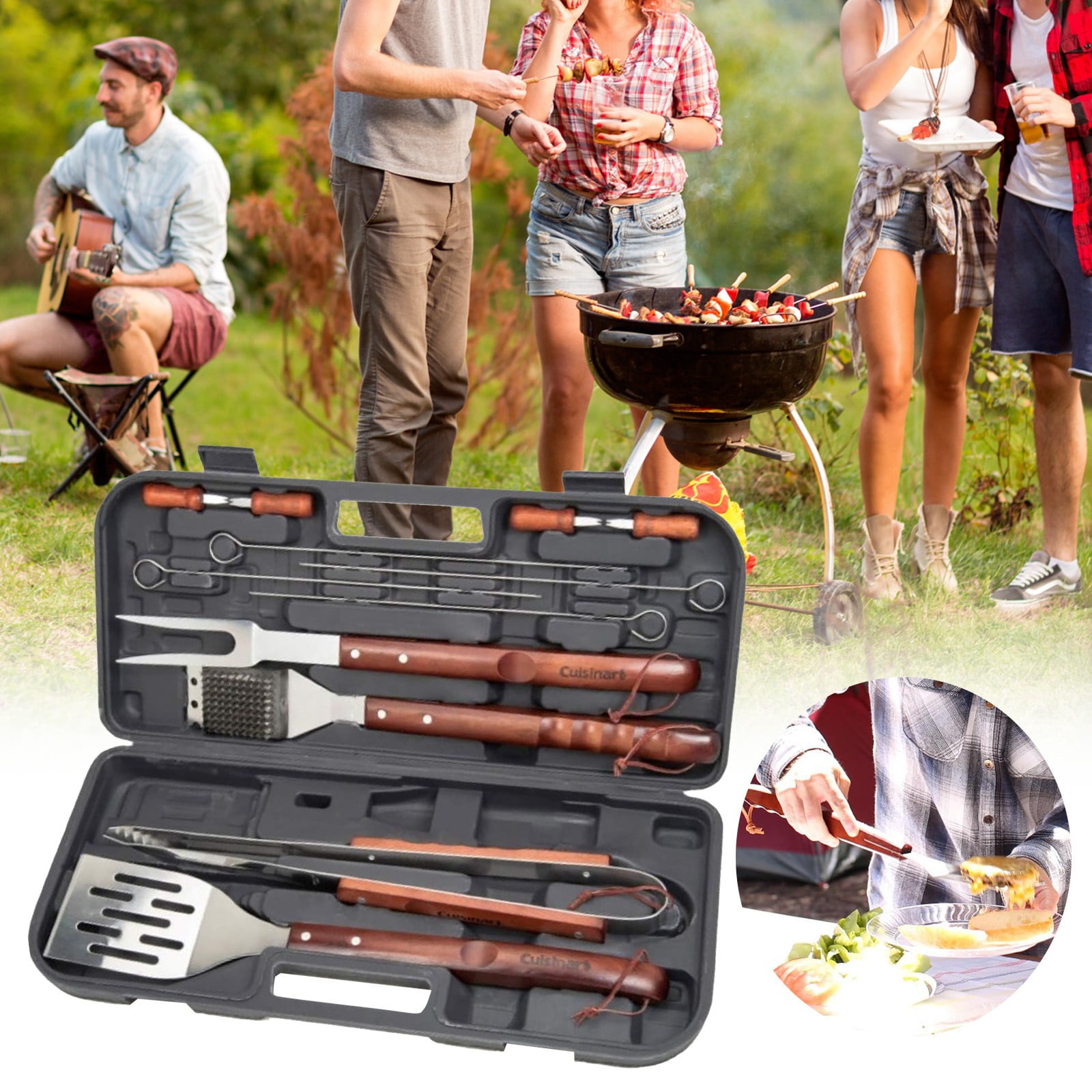totil Barbecue forks Stainless Barbecue tool Set Camping Barbecue fork ...