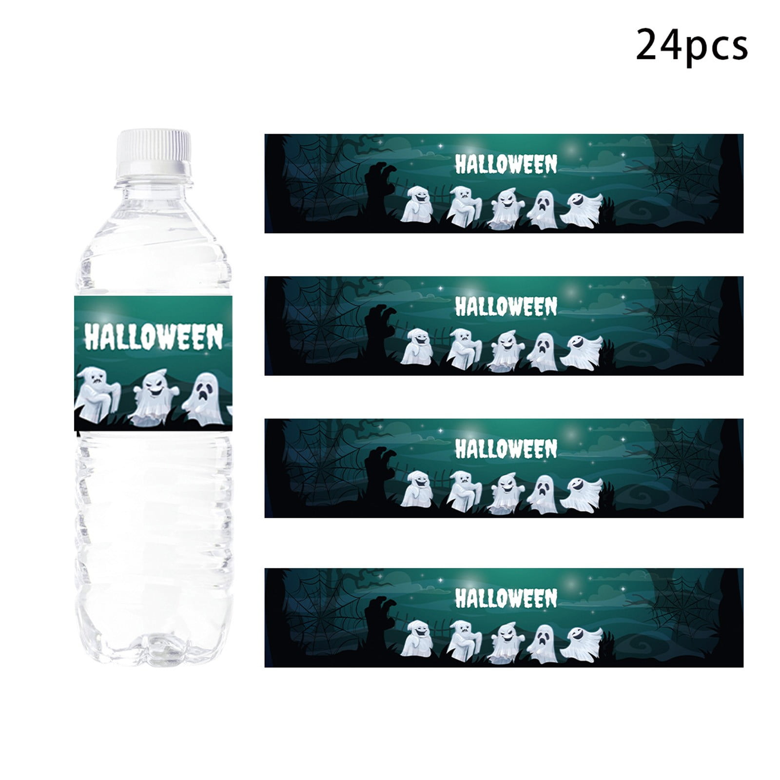 Totil Event Party 24 Pieces Halloween Water Bottle Labels Water Bottle ...
