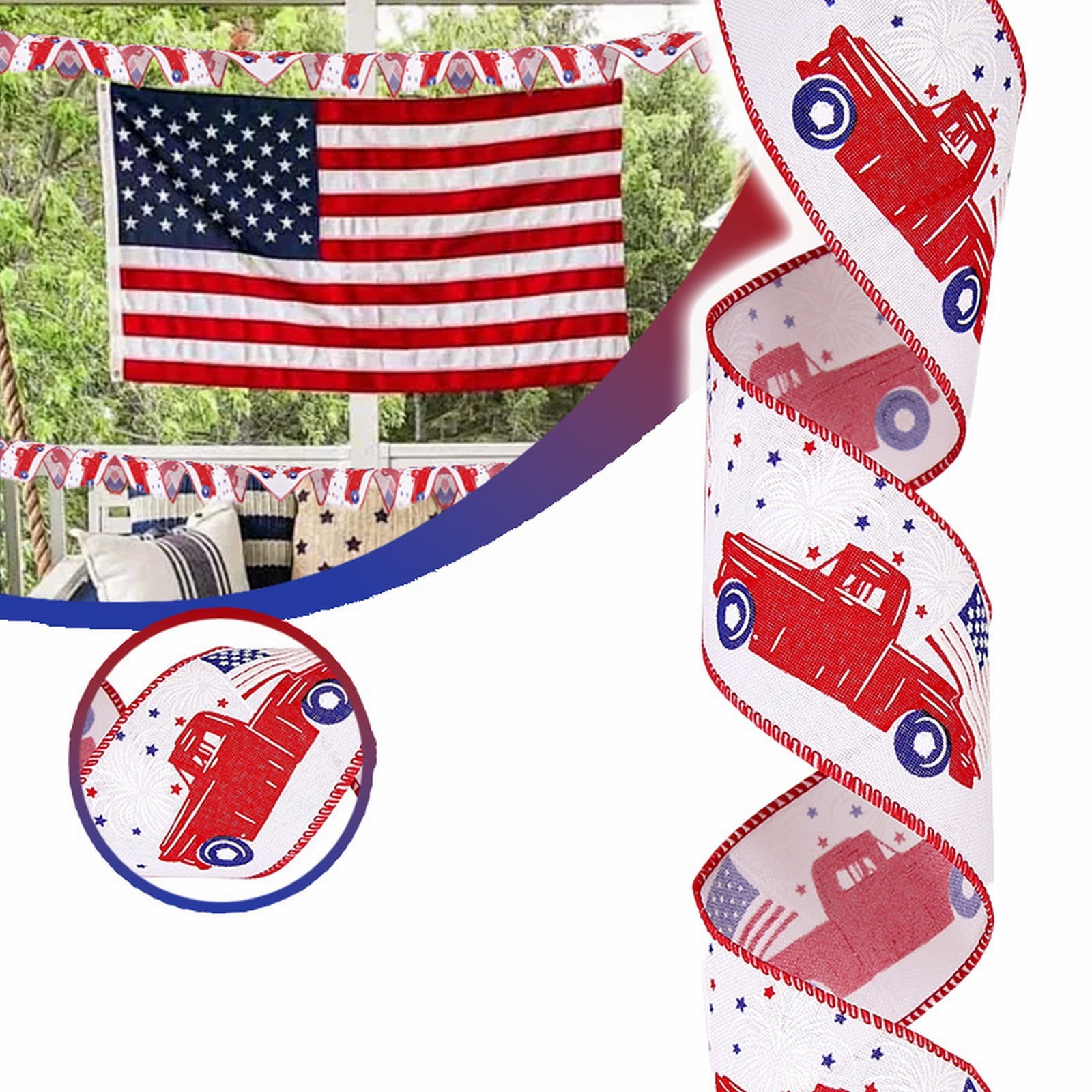 totil Gift Wrapping Paper Independence Day Decorating Ribbon Party ...