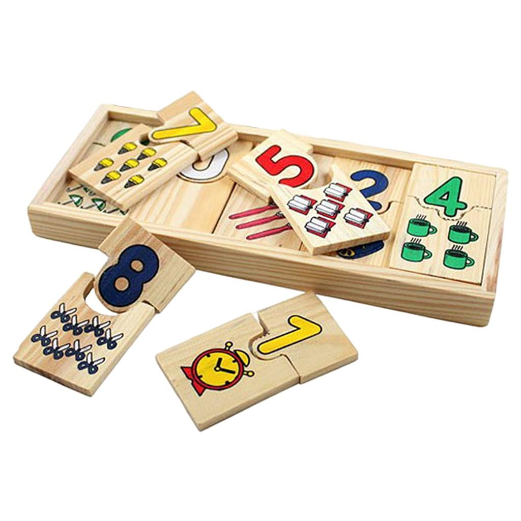 toy for kids Numbers Match Mathematics Learning Puzzle Counting Wooden ...