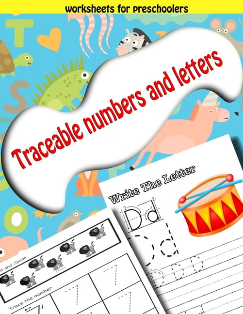 traceable numbers and letters worksheets for preschoolers: learn to ...